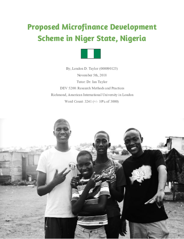 (PDF) Proposed Microfinance Development Scheme in Niger State, Nigeria