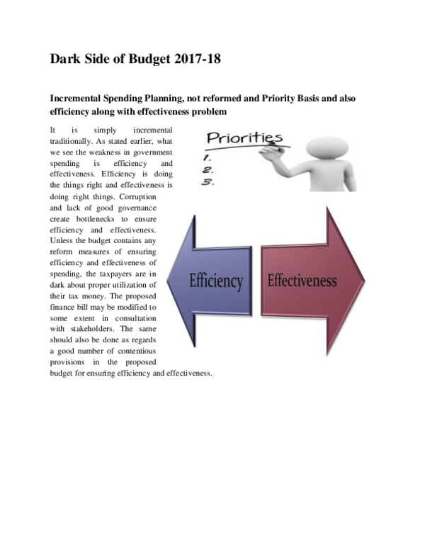 (PDF) Dark Side of Budget 2017-18 Incremental Spending Planning, not ...