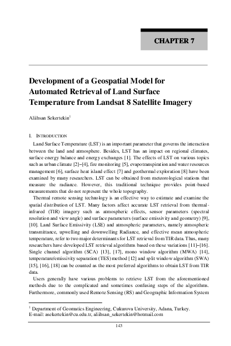 (PDF) Development of a Geospatial Model for Automated Retrieval of Land ...
