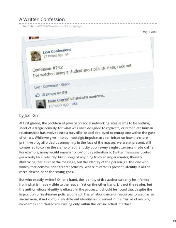 (PDF) A Written Confession