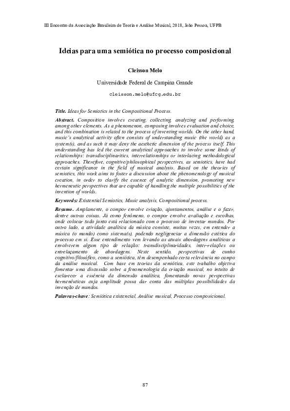 (PDF) Ideias para uma semiótica no processo composicional Title. Ideas for Semiotics in the ...