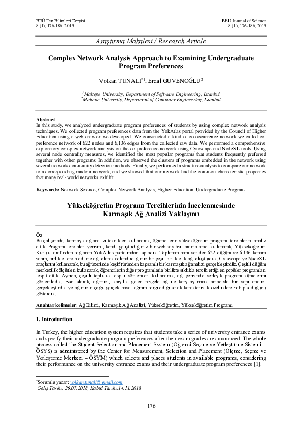 (PDF) Complex Network Analysis Approach to Examining Undergraduate ...