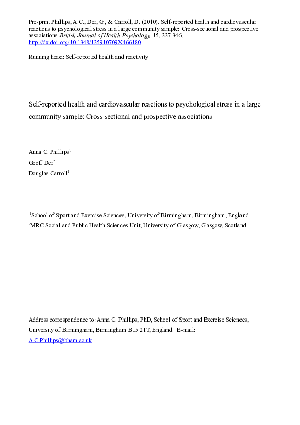 (DOC) Self-reported health and reactivity pre print