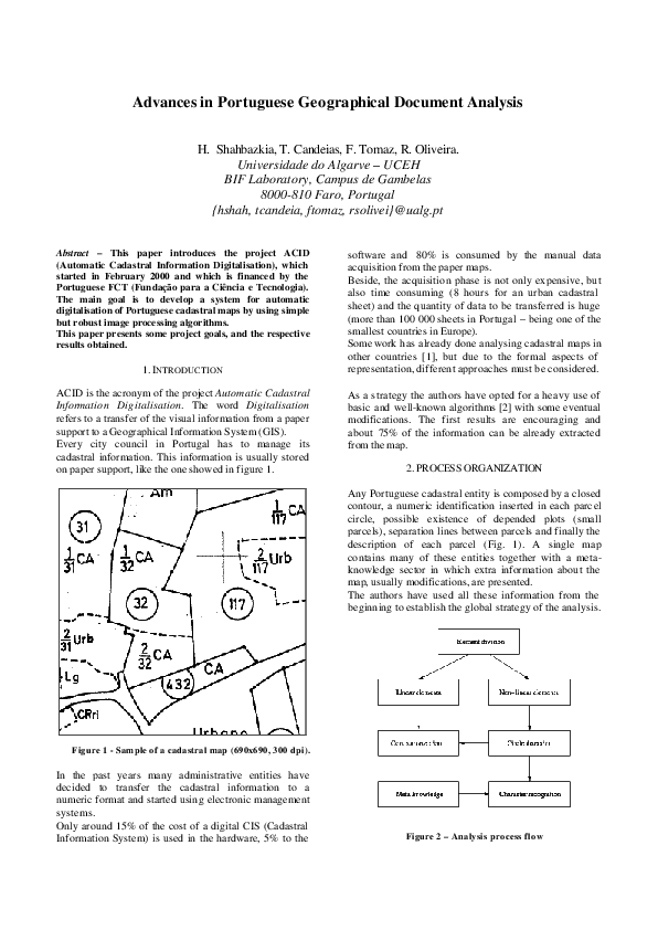 (PDF) Advances in Portuguese Geographical Document Analysis | H R ...