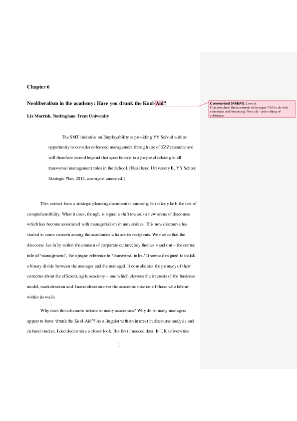 (DOC) Neoliberalism and the academy: have you drunk the Kool-Aid? | Liz ...