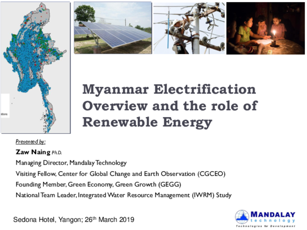 (PDF) Myanmar Electrification Overview and the role of Renewable Energy