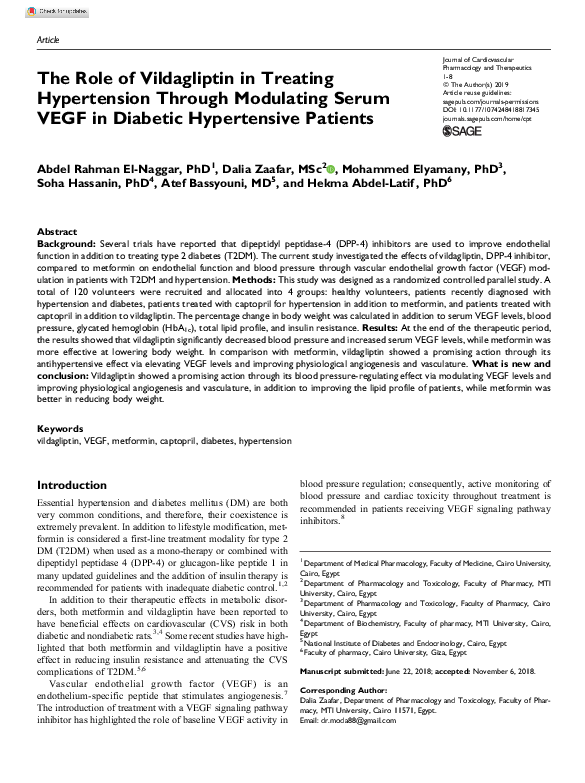 (PDF) The Role of Vildagliptin in Treating Hypertension Through ...