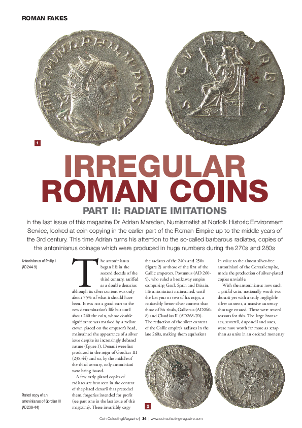 (PDF) Irregular Roman Coins Part II: Radiate imitations