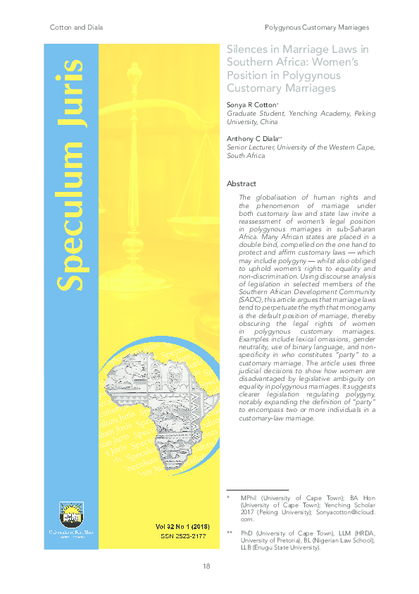 (PDF) Silences in marriage laws in Commonwealth Africa: Women’s ...