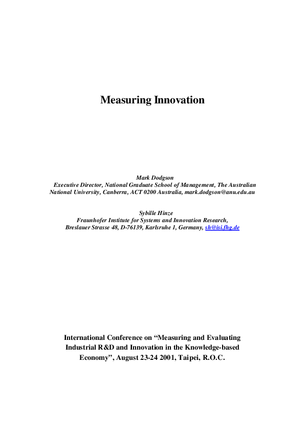 (PDF) Measuring Innovation