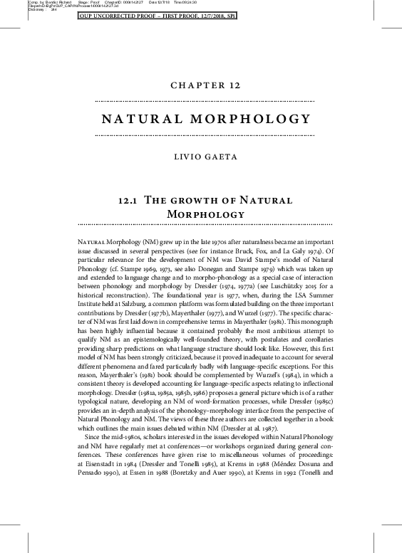 (PDF) Natural Morphology