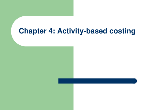 (PDF) Chapter 4: Activity-based costing