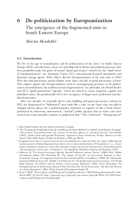 (PDF) De-politicization by Europeanization The emergence of the ...