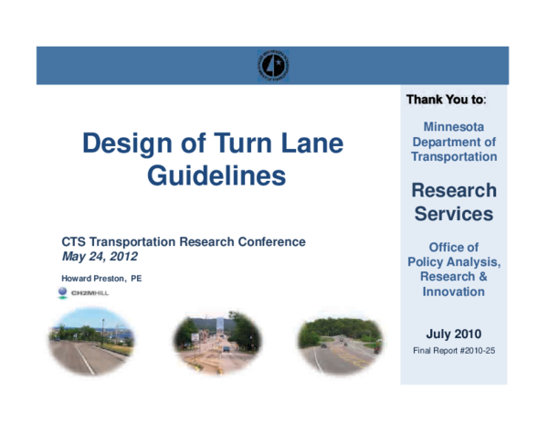 (PDF) Design of Turn Lane Guidelines CTS Transportation Research Conference