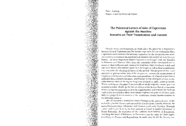 (PDF) The Polemical Letters of John of Capistrano against the Hussites ...