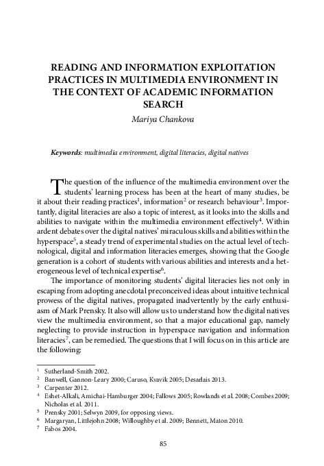 (PDF) Reading and information exploitation practices in multimedia ...