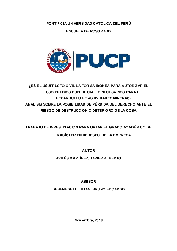 (PDF) PONTIFICIA UNIVERSIDAD CATÓLICA DEL PERÚ ESCUELA DE POSGRADO ¿ES ...