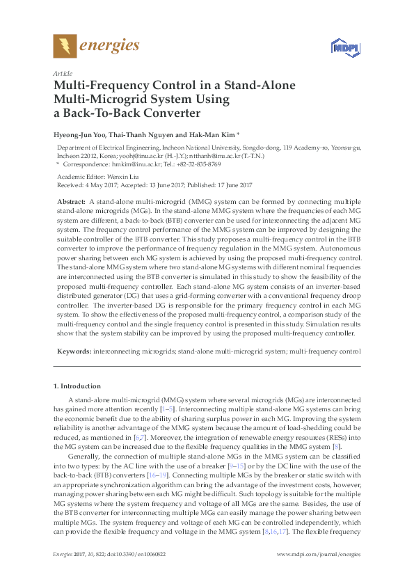 (PDF) Multi-Frequency Control in a Stand-Alone Multi-Microgrid System ...