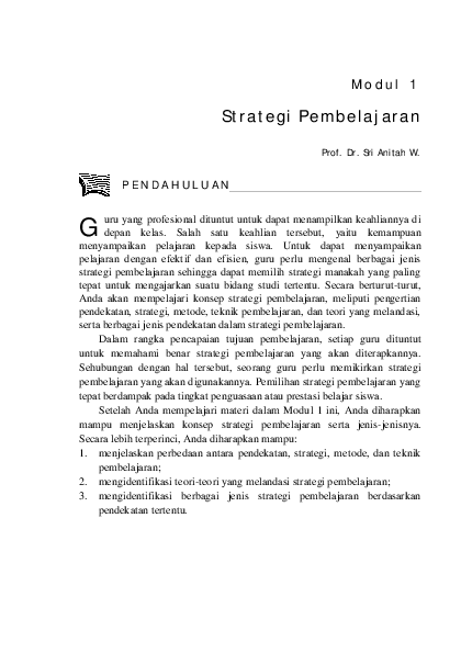 (PDF) Modul 1 Strategi Pembelajaran