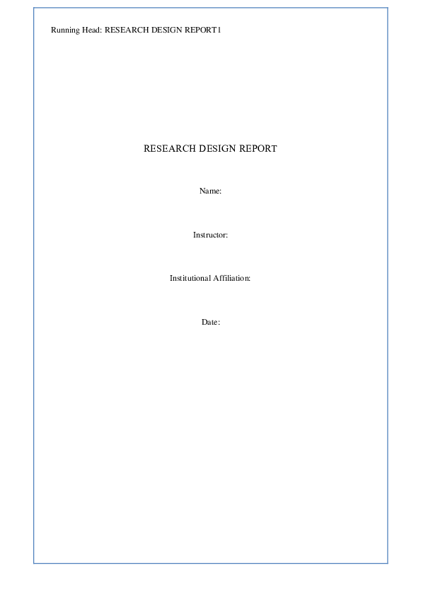(PDF) RESEARCH DESIGN REPORT