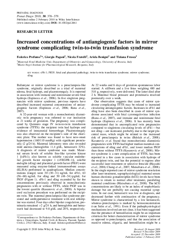 (PDF) Mirror syndrome