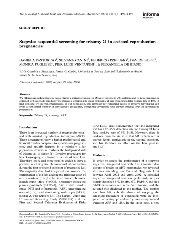 (PDF) Sequential screening ART