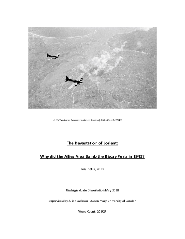 (PDF) The Devastation of Lorient: Why Did the Allies Area Bomb the ...