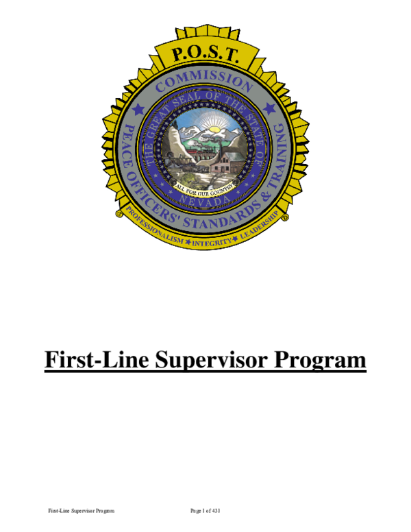 (PDF) First-Line Supervisor Program