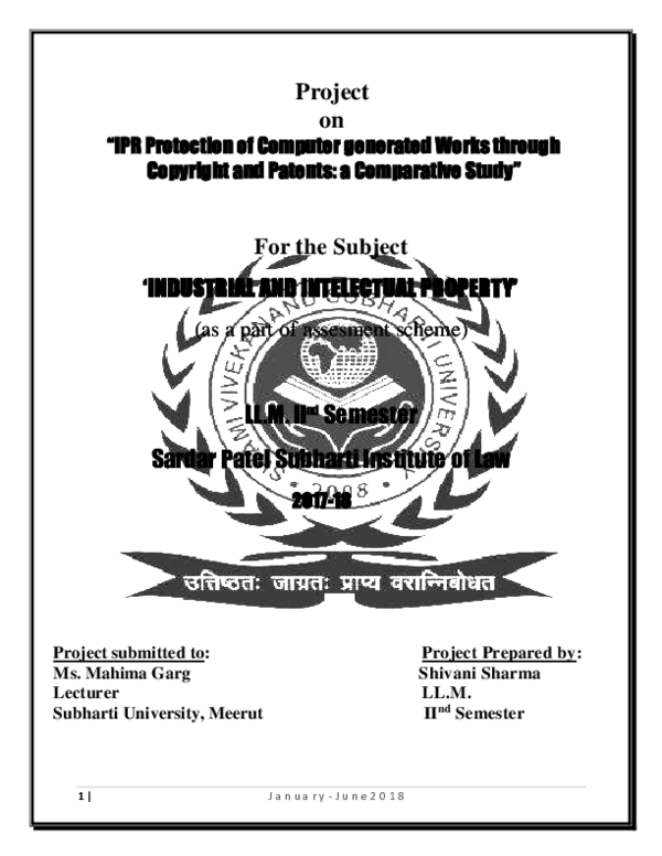 (DOC) IPR Protection of Computer generated Works through Copyright and ...