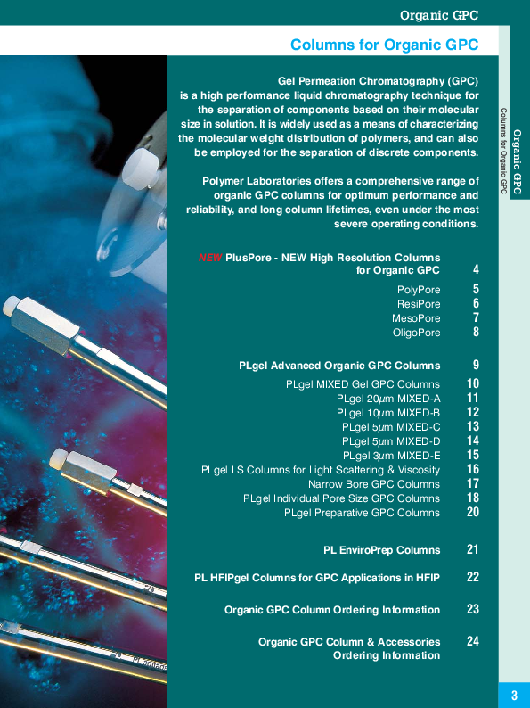 (PDF) Columns for Organic GPC Organic GPC Columns for Organic GPC PLgel 5µm MIXED-C PL HFIPgel ...