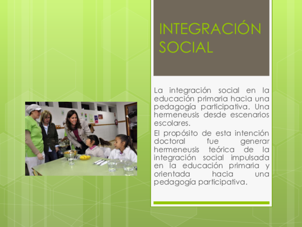 (PPT) INTEGRACIÓN SOCIAL