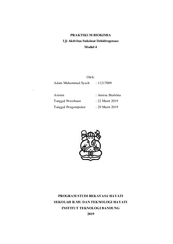 (PDF) LAPORAN PRAKTIKUM BIOKIMIA MODUL 4 - UJI AKTIVITAS ENZIM SUKSINAT ...