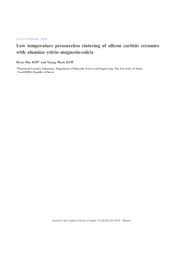 (PDF) Low temperature pressureless sintering of silicon carbide ...