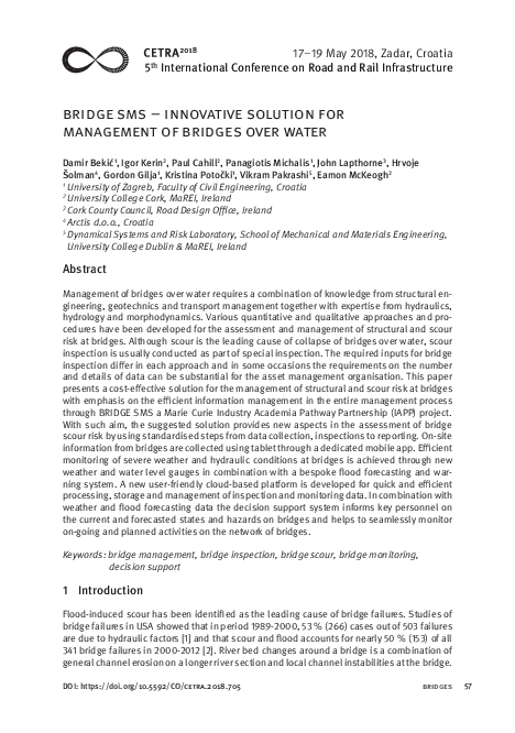 (PDF) BRIDGE SMS – Innovative Solution for Management of Bridges Over Water