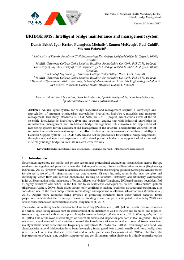 (PDF) BRIDGE SMS: Intelligent bridge maintenance and management system