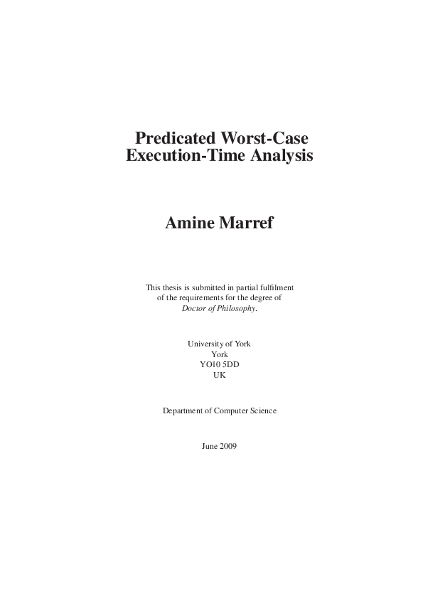 (PDF) Predicated Worst-Case Execution-Time Analysis