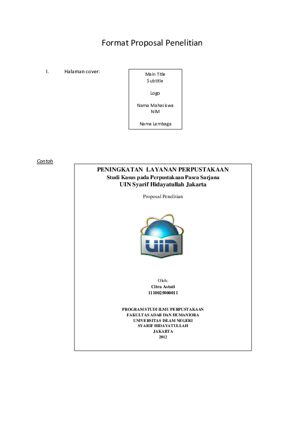 (DOC) FORMAT PROPOSAL | Kausar Te - Academia.edu