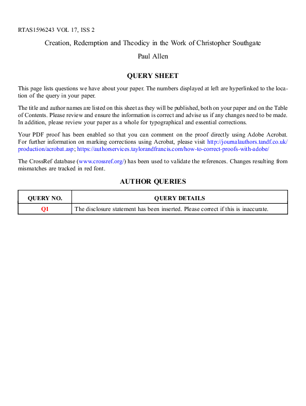 (PDF) Creation, Redemption and Theodicy in the Work of Christopher ...