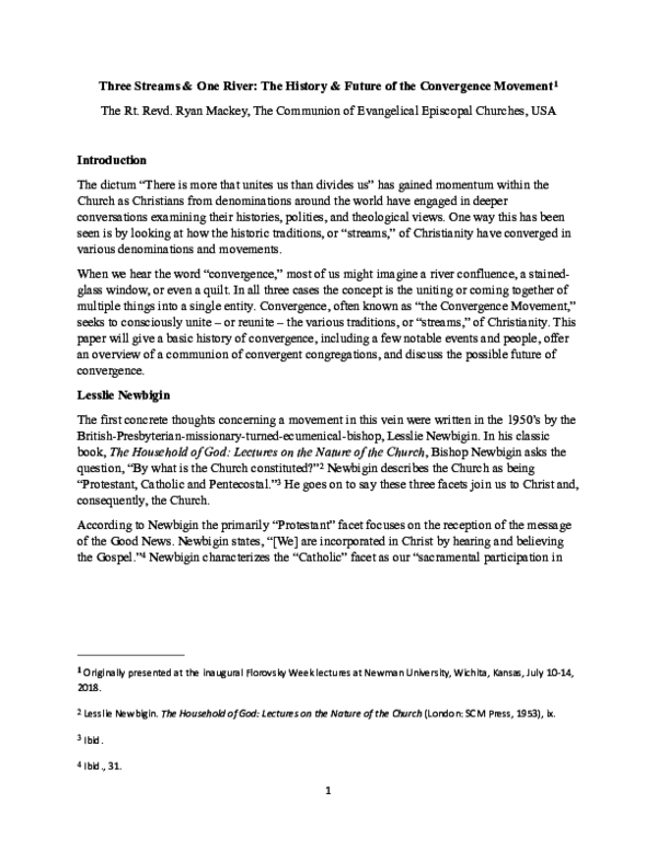 (PDF) Three Streams & One River: The History & Future of the ...