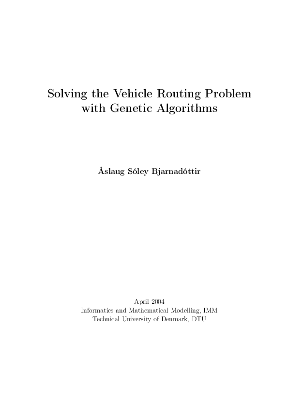 (PDF) Solving the Vehicle Routing Problem with Genetic Algorithms