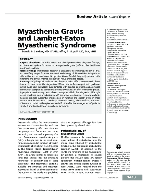 (PDF) Myasthenia Gravis and Lambert-Eaton Myasthenic Syndrome