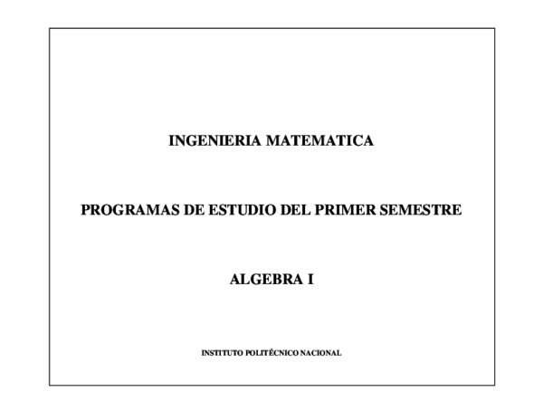 (PDF) INGENIERIA MATEMATICA PROGRAMAS DE ESTUDIO DEL PRIMER SEMESTRE ...