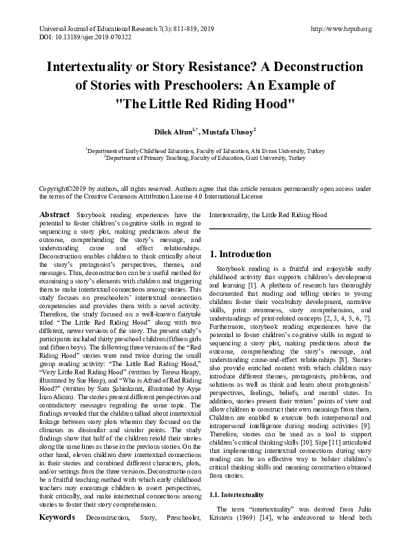 (PDF) Intertextuality or Story Resistance? A Deconstruction of Stories ...