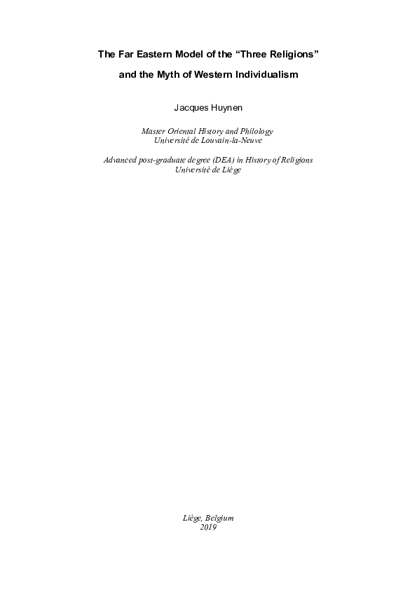 II. Far-Eastern model of the Three Religions