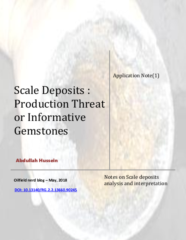 (PDF) Scale Deposits : Production Threat or Informative Gemstones ...
