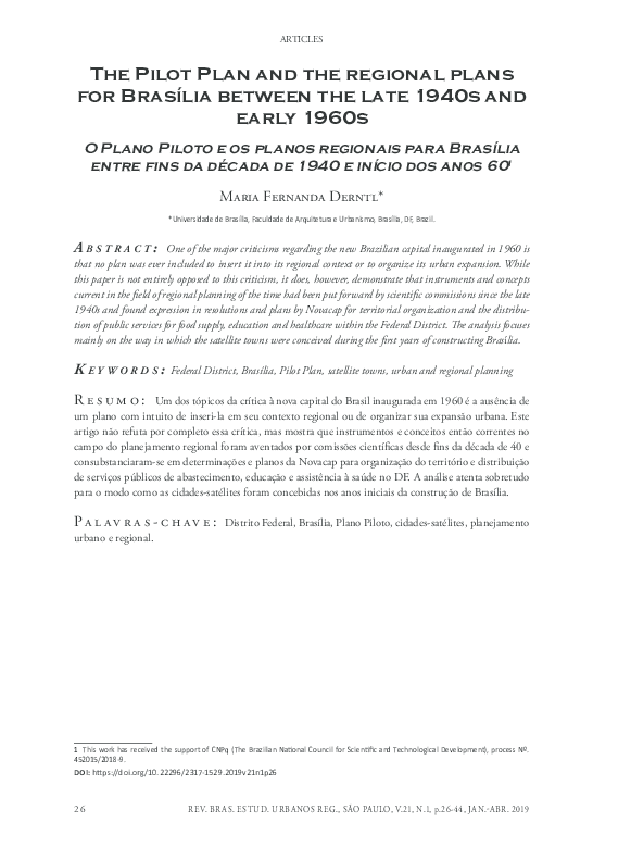 (PDF) The Pilot Plan and the regional plans for Brasília between the ...