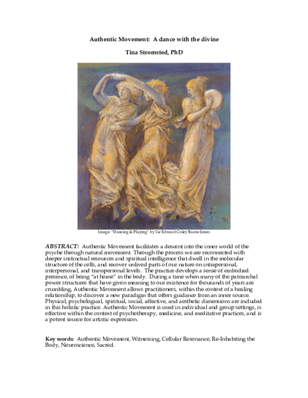 (PDF) Authentic Movement: A Dance With the Divine