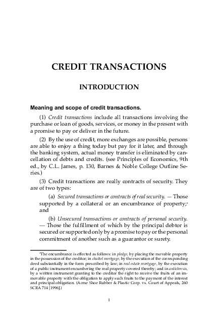 (PDF) CREDIT TRANSACTIONS