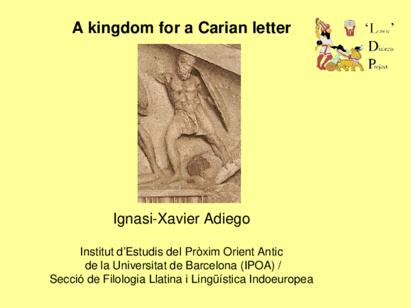 (PDF) A kingdom for a Carian letter