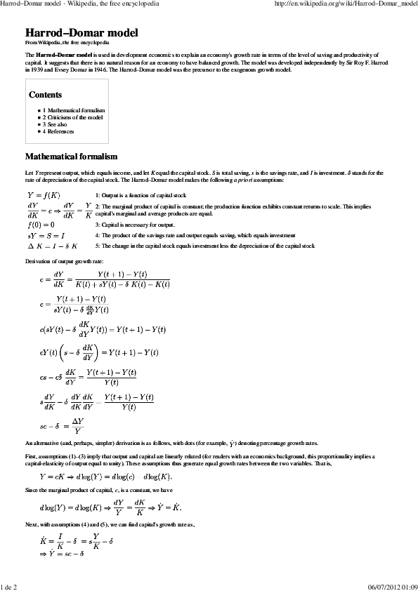 (PDF) Harrod-Domar model